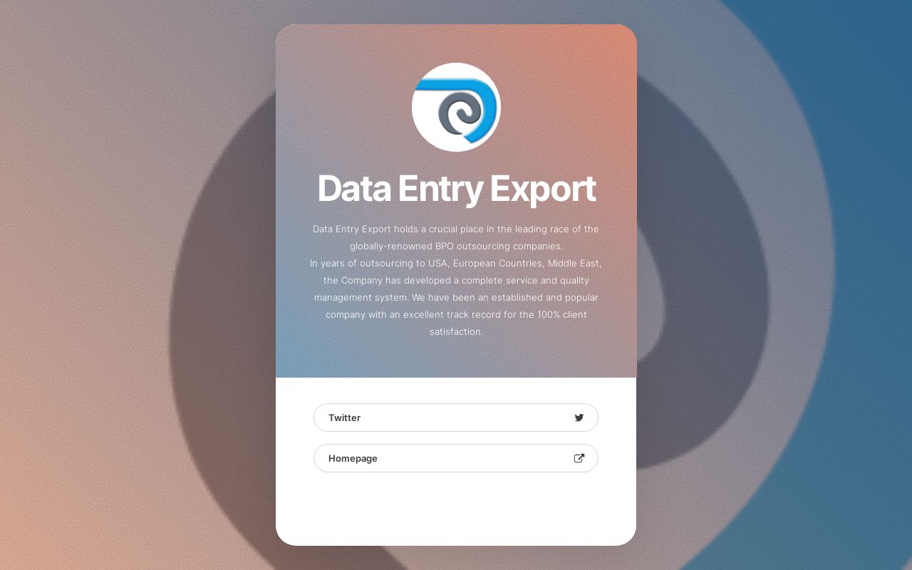 Data Entry Export